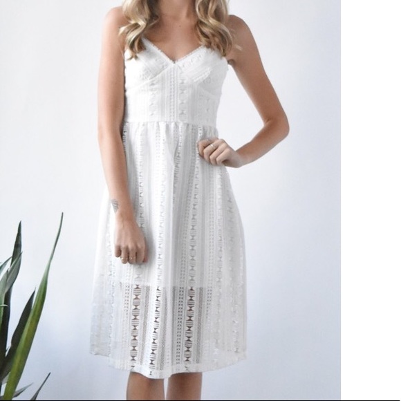 ALI & JAY | Dresses | Ali Jay White Lace Bellissimo Midi Dress | Poshmark